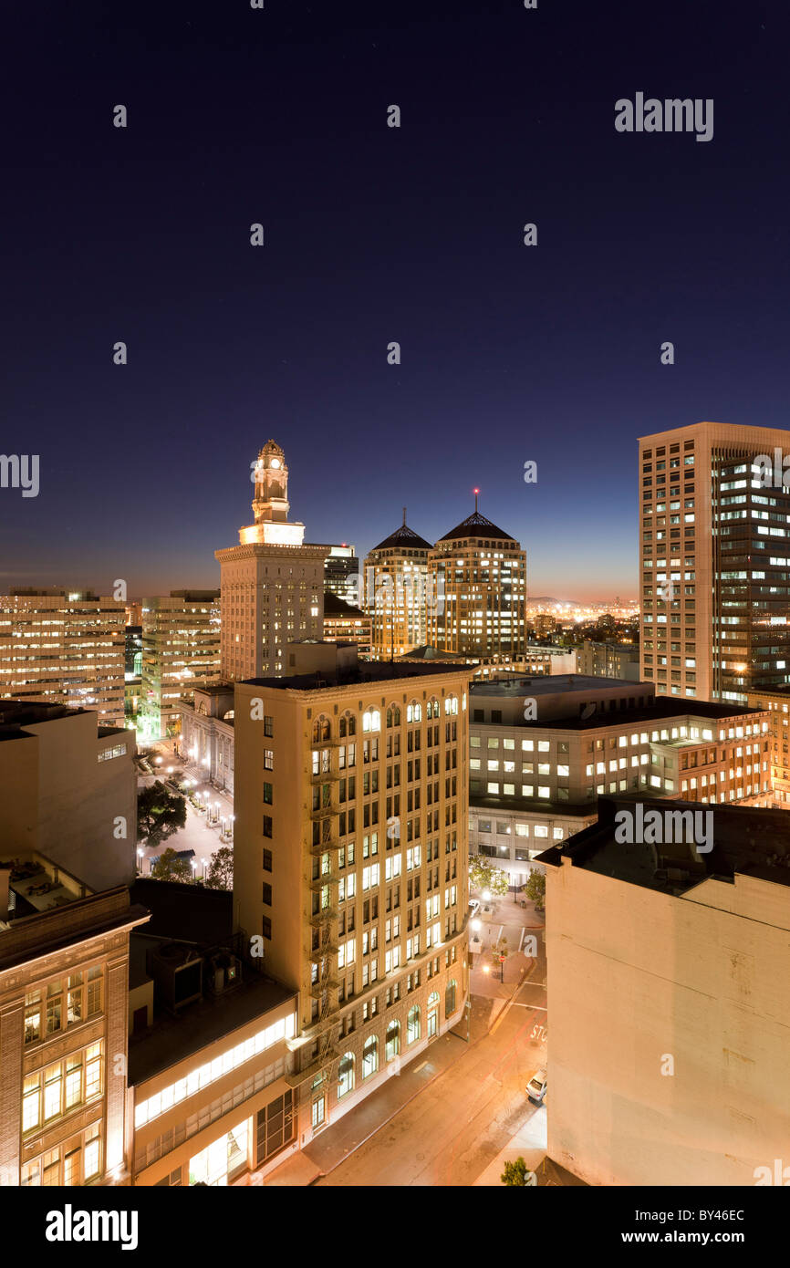 Downtown Oakland at Night (seen from above Stock Photo - Alamy
