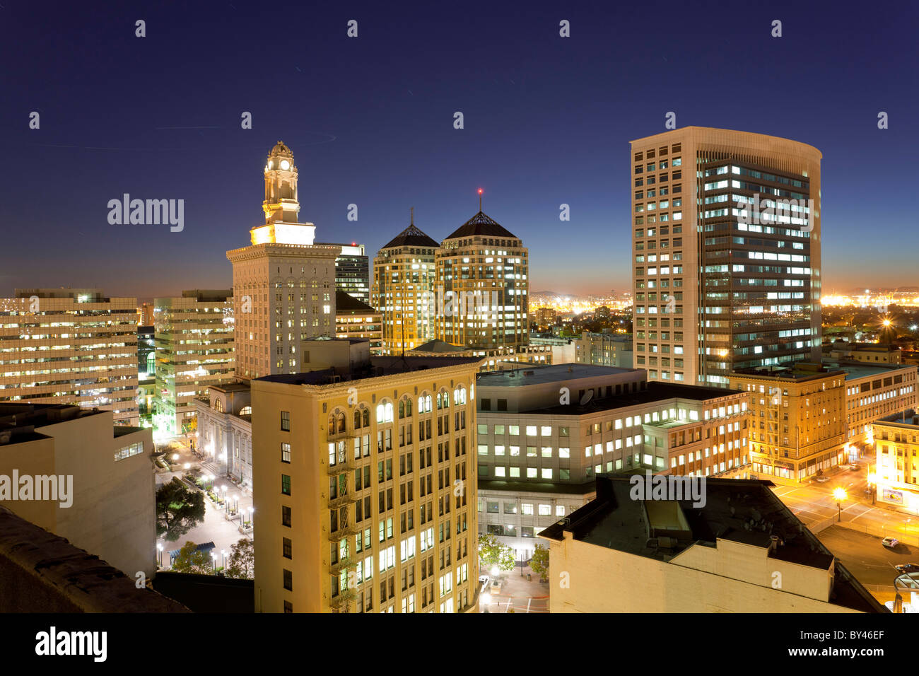 Downtown Oakland at Night (seen from above Stock Photo - Alamy