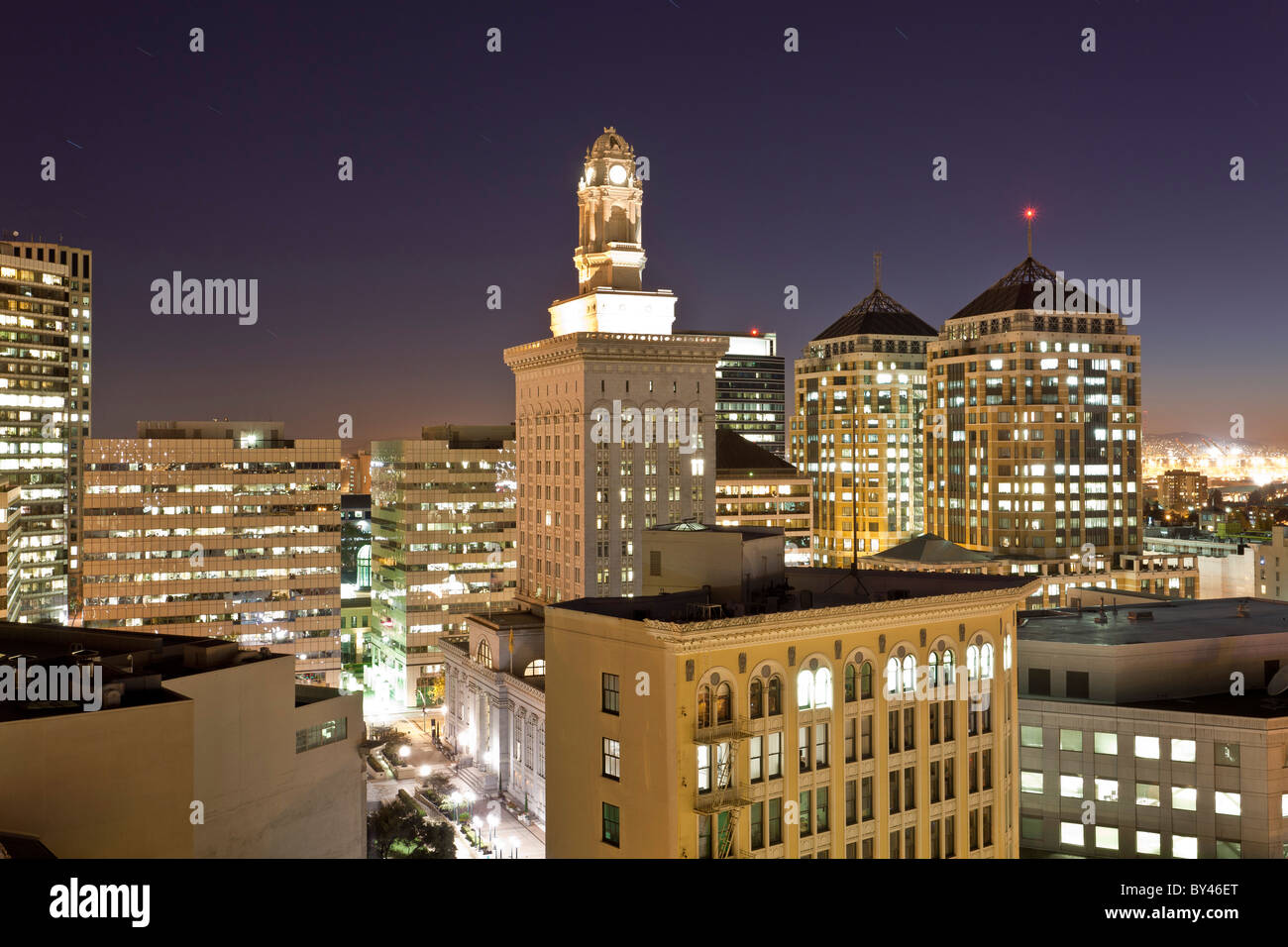Downtown Oakland at Night (seen from above Stock Photo - Alamy