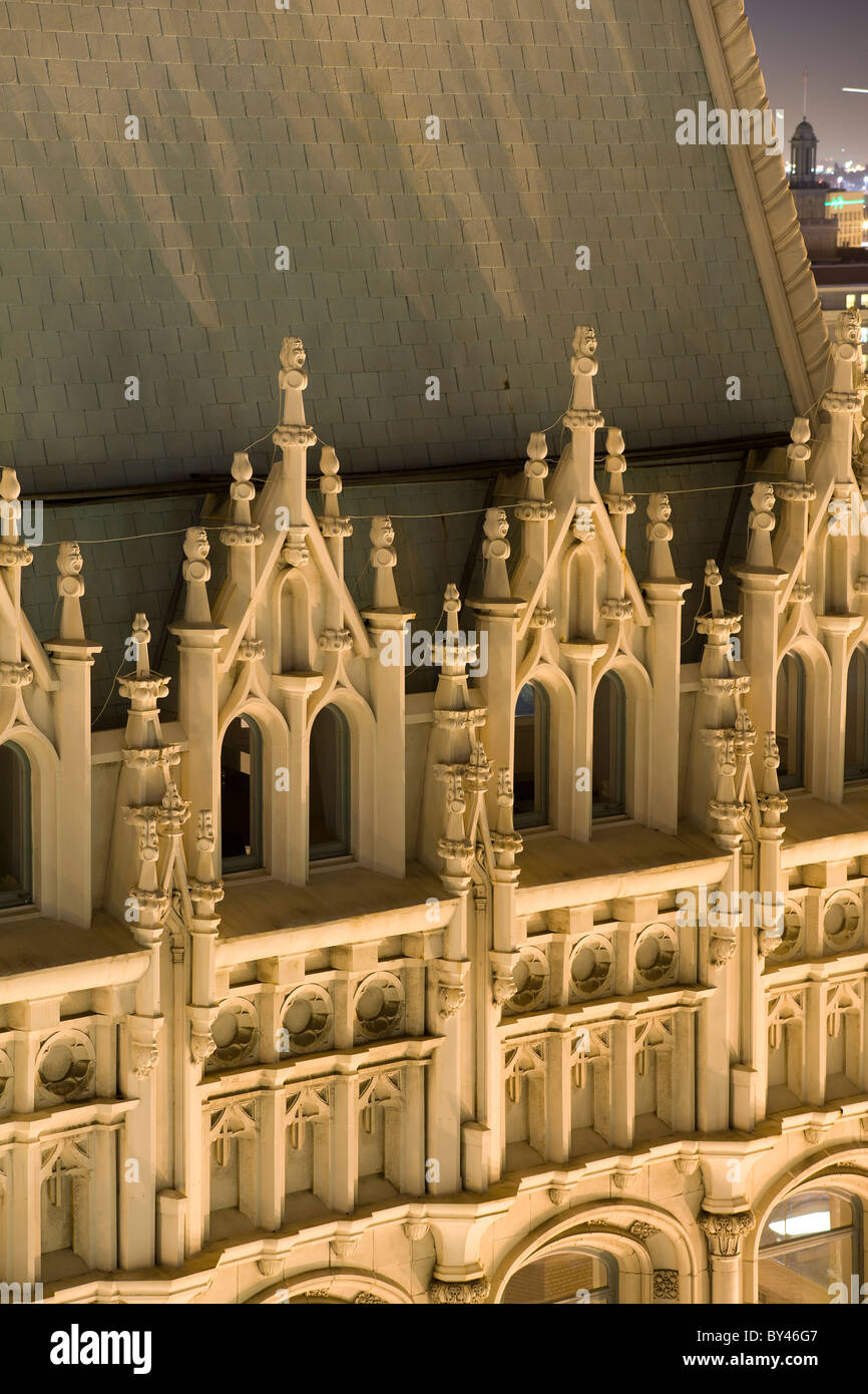 Details of the Cathedral Building, Downtown Oakland at Night (seen from ...