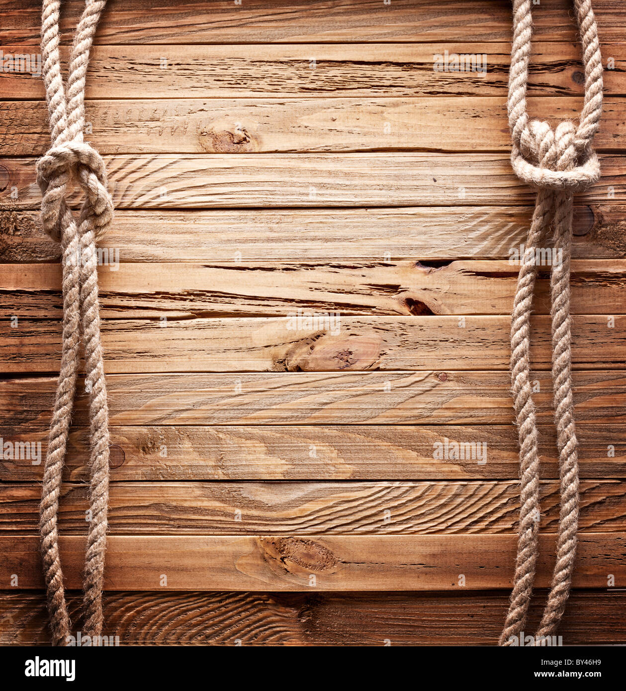 Image of old texture of wooden boards with ship rope Stock Photo - Alamy
