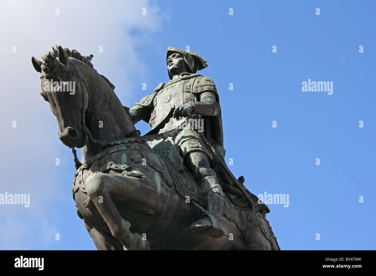 Bronze statue of King Joao I (1357 - 1433), Praca da Figueira, Lisbon ...