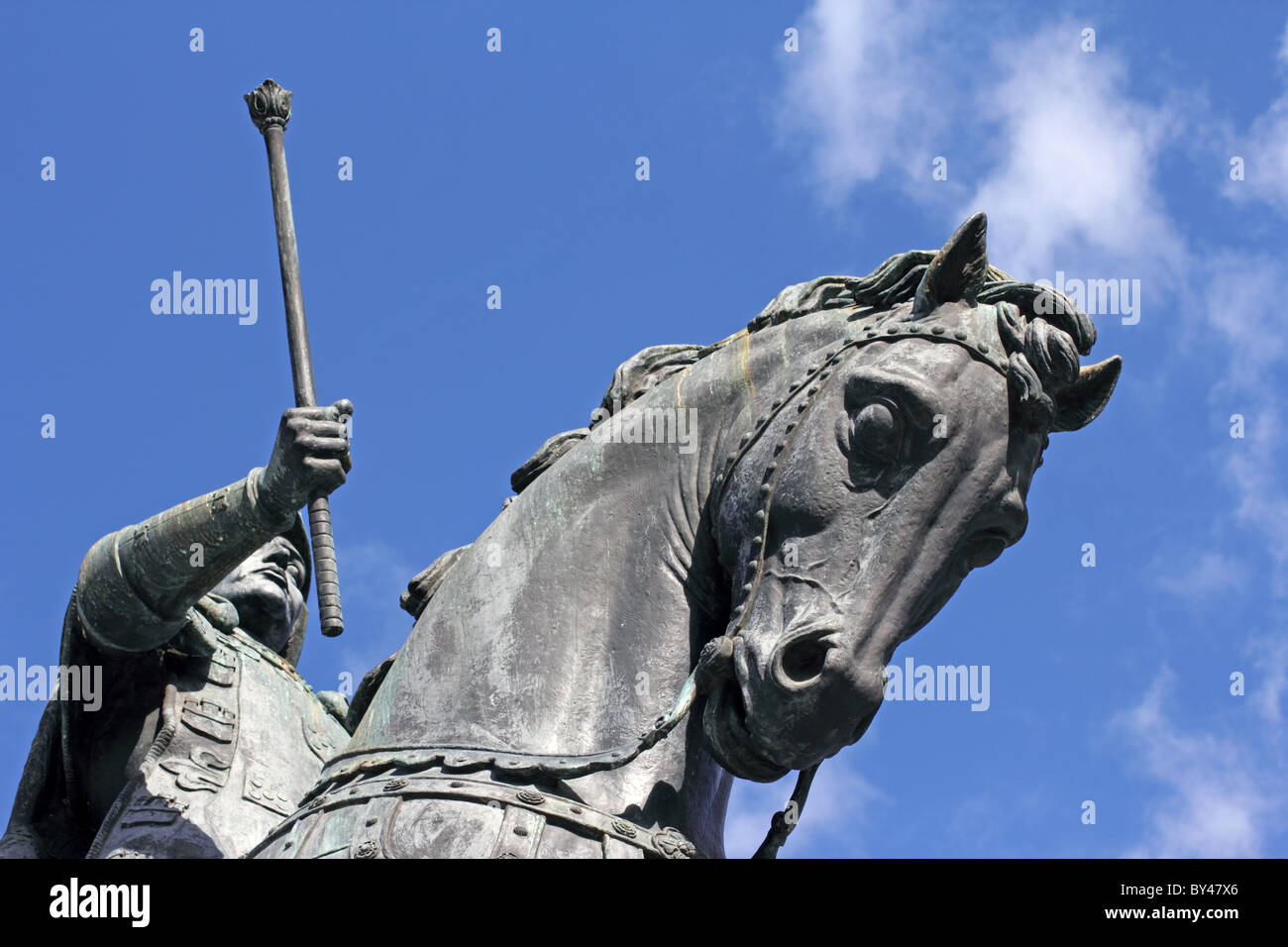 Bronze statue of King Joao I (1357 - 1433), Praca da Figueira, Lisbon ...