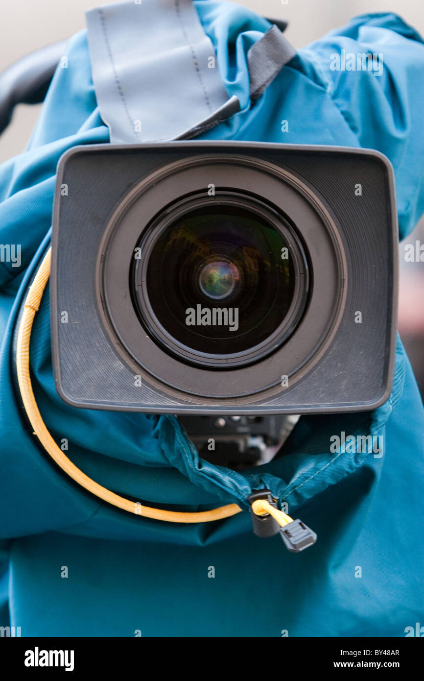 video camera lens detail front view Stock Photo - Alamy