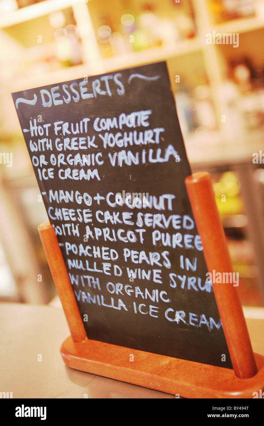 Desert menu board hi-res stock photography and images - Alamy