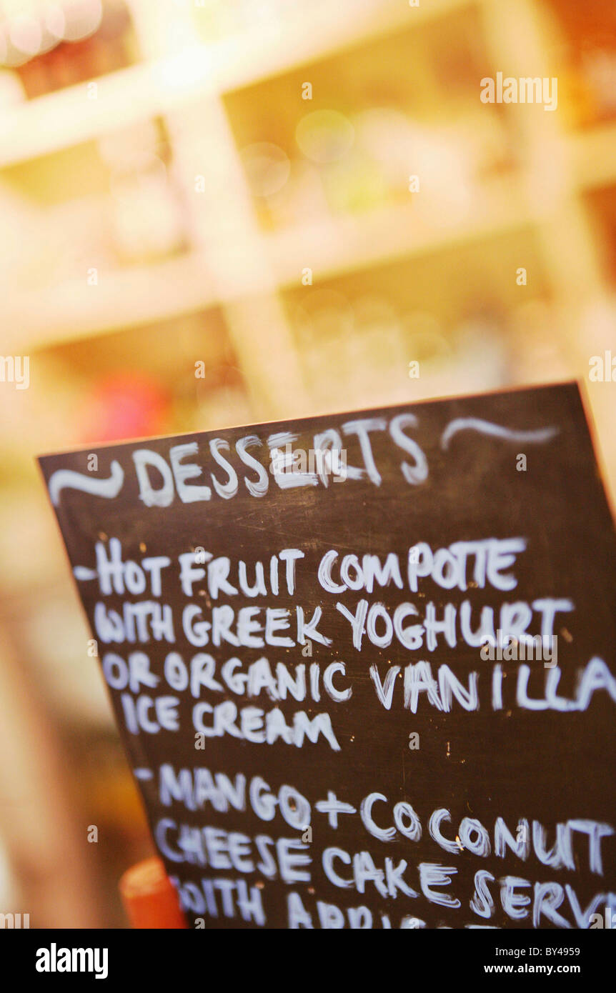 Desert menu board hi-res stock photography and images - Alamy