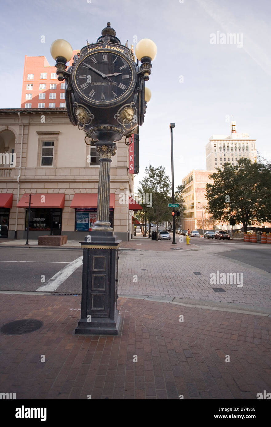 Jacobs Jewelers Clock in Downtown Jacksonville Florida Stock Photo - Alamy
