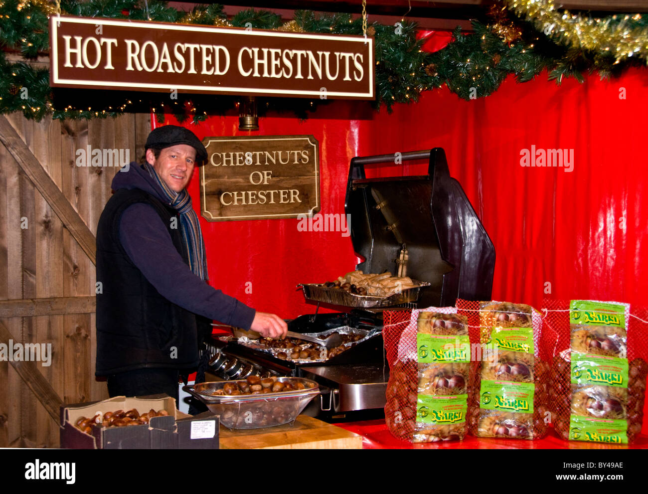 Chestnut Vendor, Chester Victorian Christmas Market, Castle Square ...