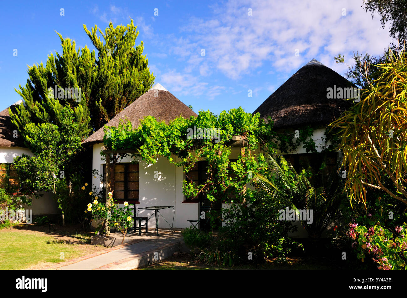 African style guest house and flower garden. Prince Albert, South ...