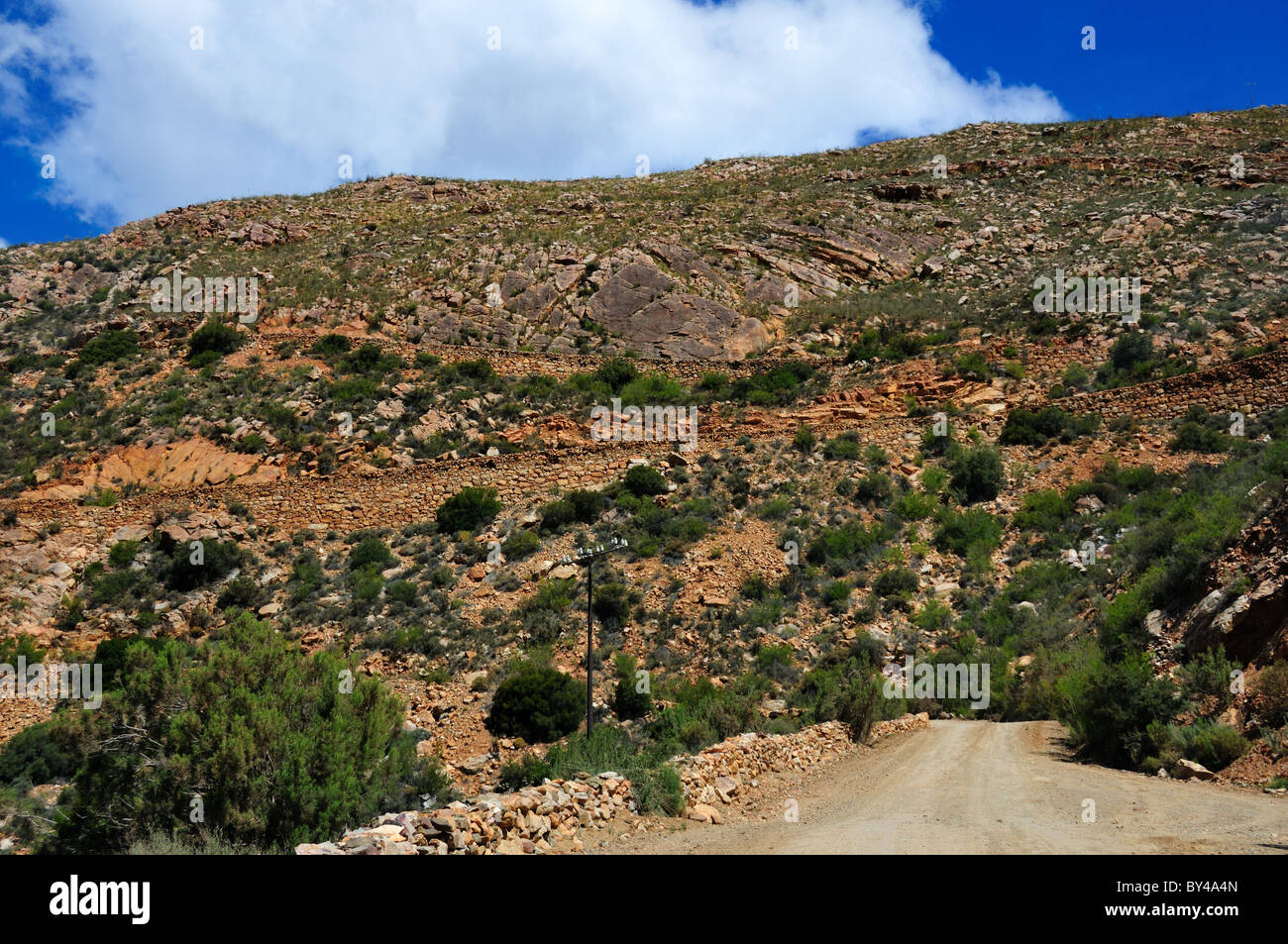 Winding mountain road to Swartberg Pass. Prince Albert, South Africa ...