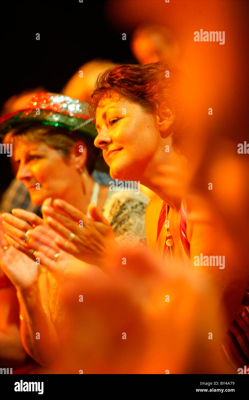 Audience applauding at the Welsh Proms, St David's Hall, Cardiff Stock ...
