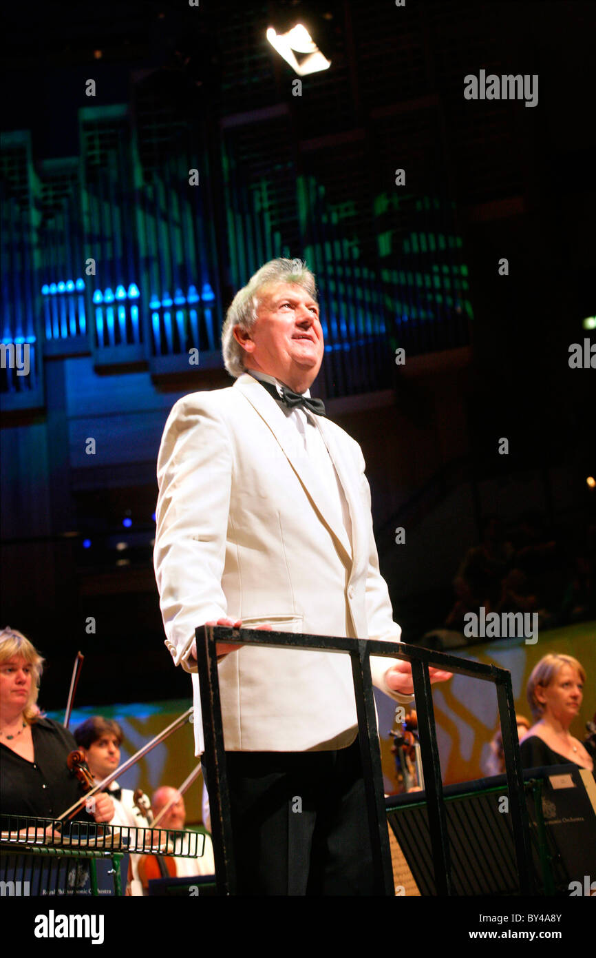 Owain Arwel Hughes conducting at the Welsh Proms, St David's Hall Stock ...