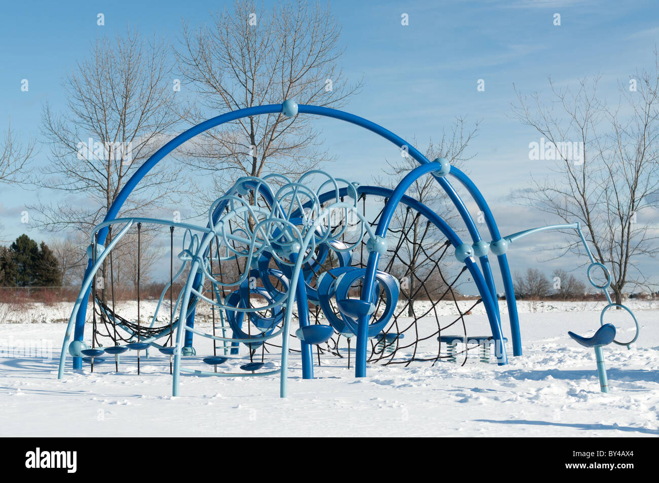 A play structure at a childrens' playground in winter Stock Photo - Alamy