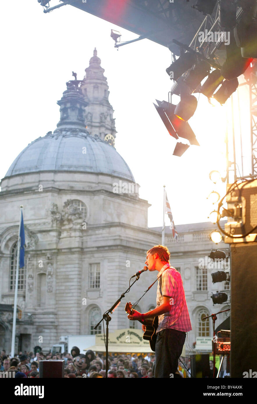 Singer performing at The Big Weekend, Cardiff Stock Photo - Alamy