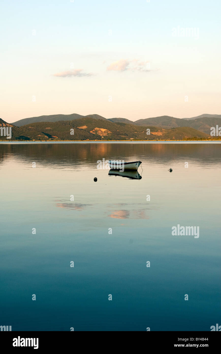 The lake Lago di Massaciuccoli, in Torre del Lago Puccini near ...