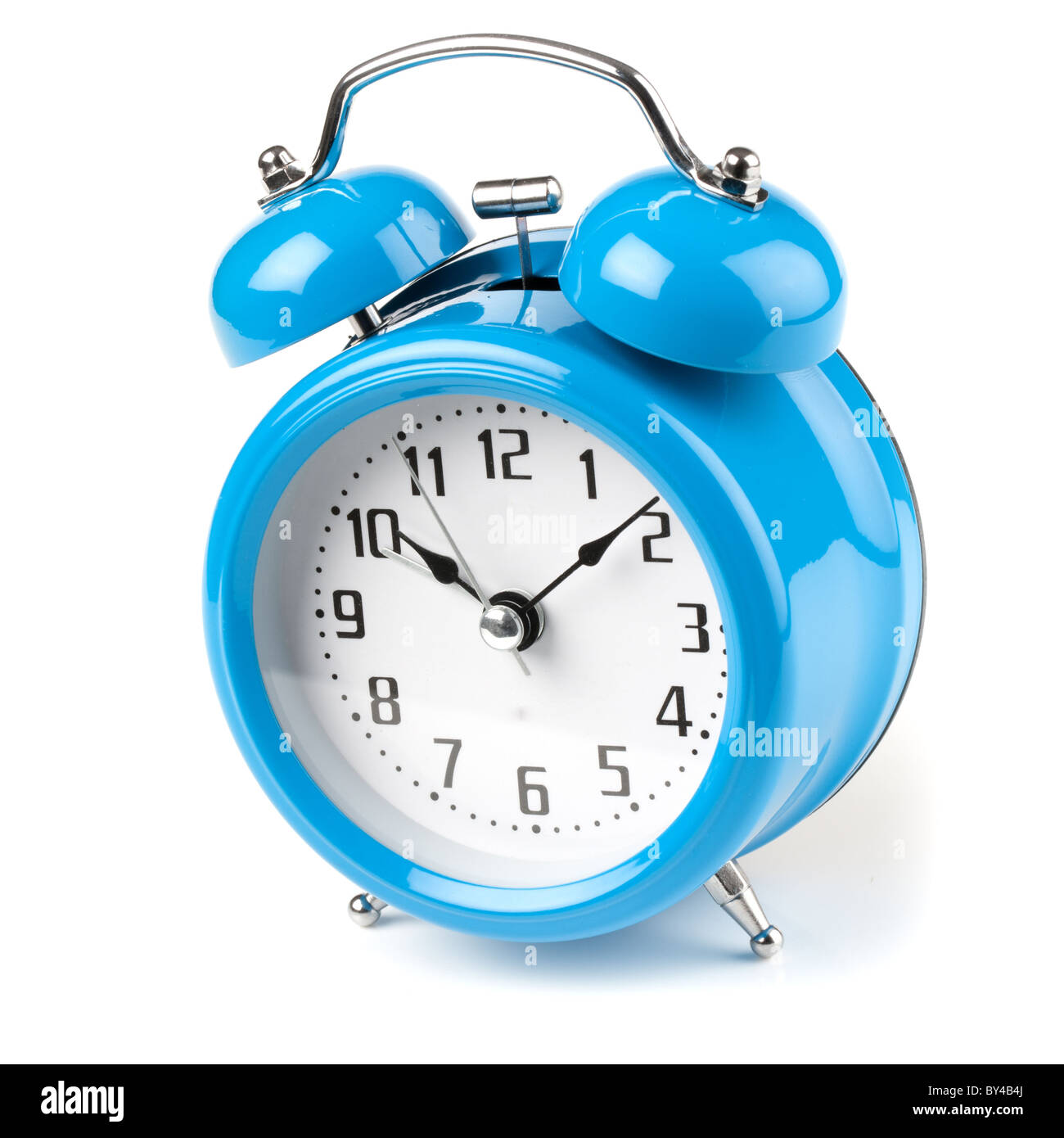 Blue alarm clock Stock Photo - Alamy