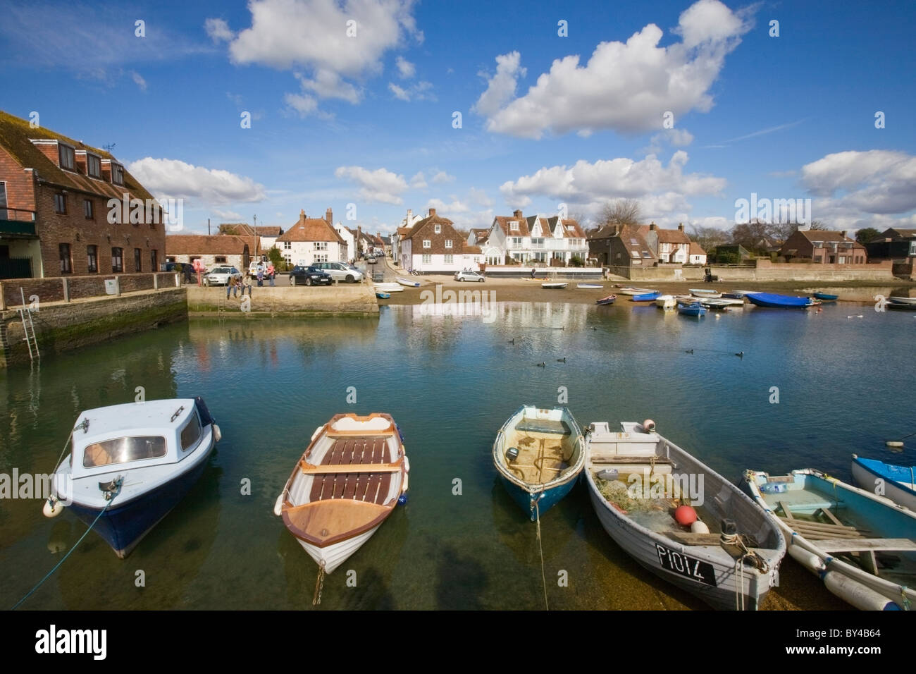 Small harbour at the pretty English village of Emsworth, Hampshire, UK ...