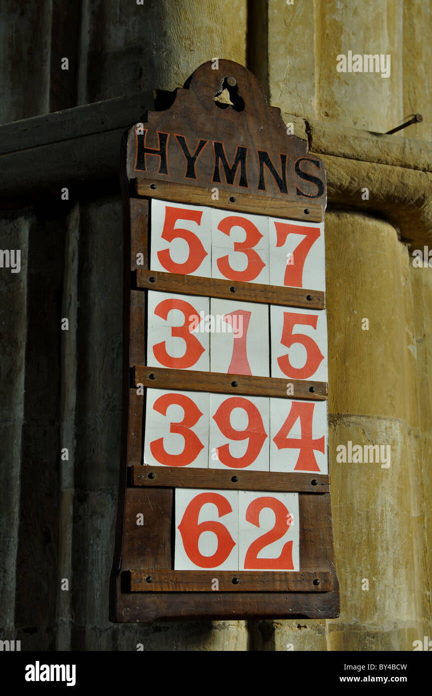 Hymn board numbers church hi-res stock photography and images - Alamy