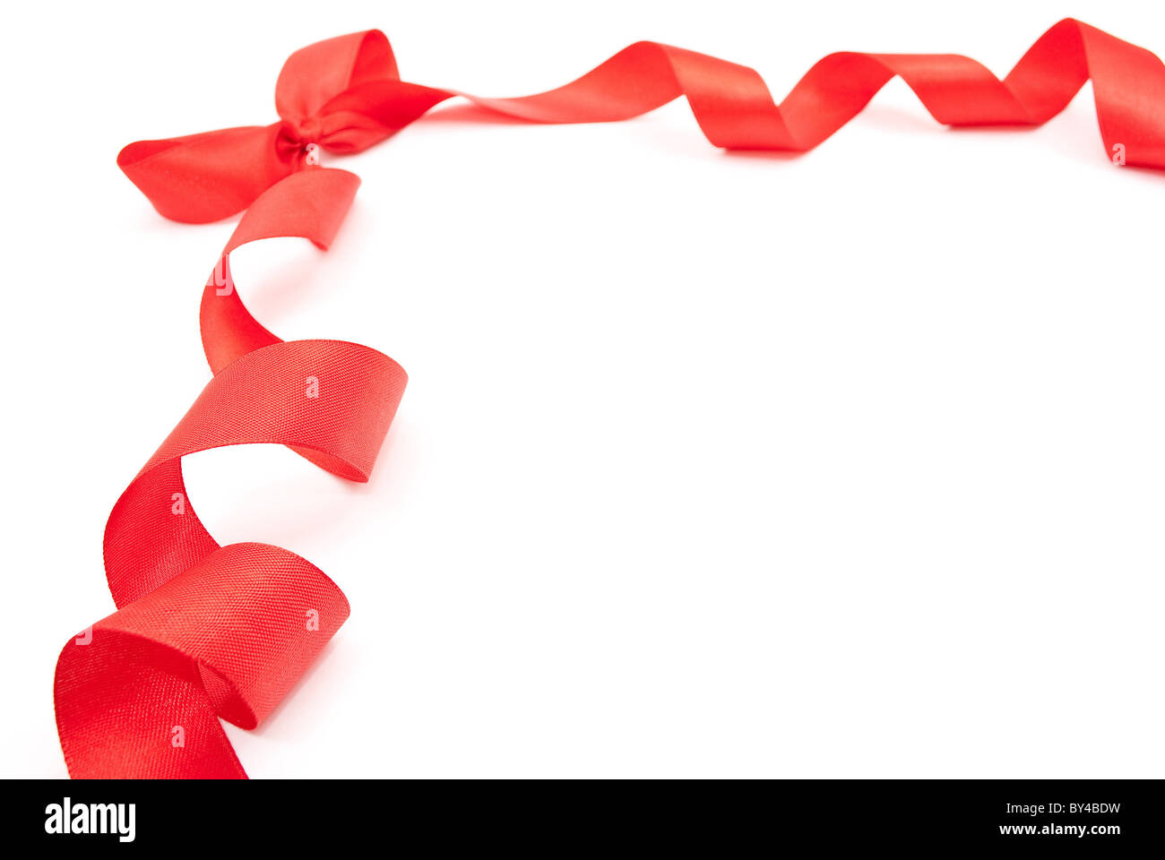 Red ribbon with bow Stock Photo - Alamy