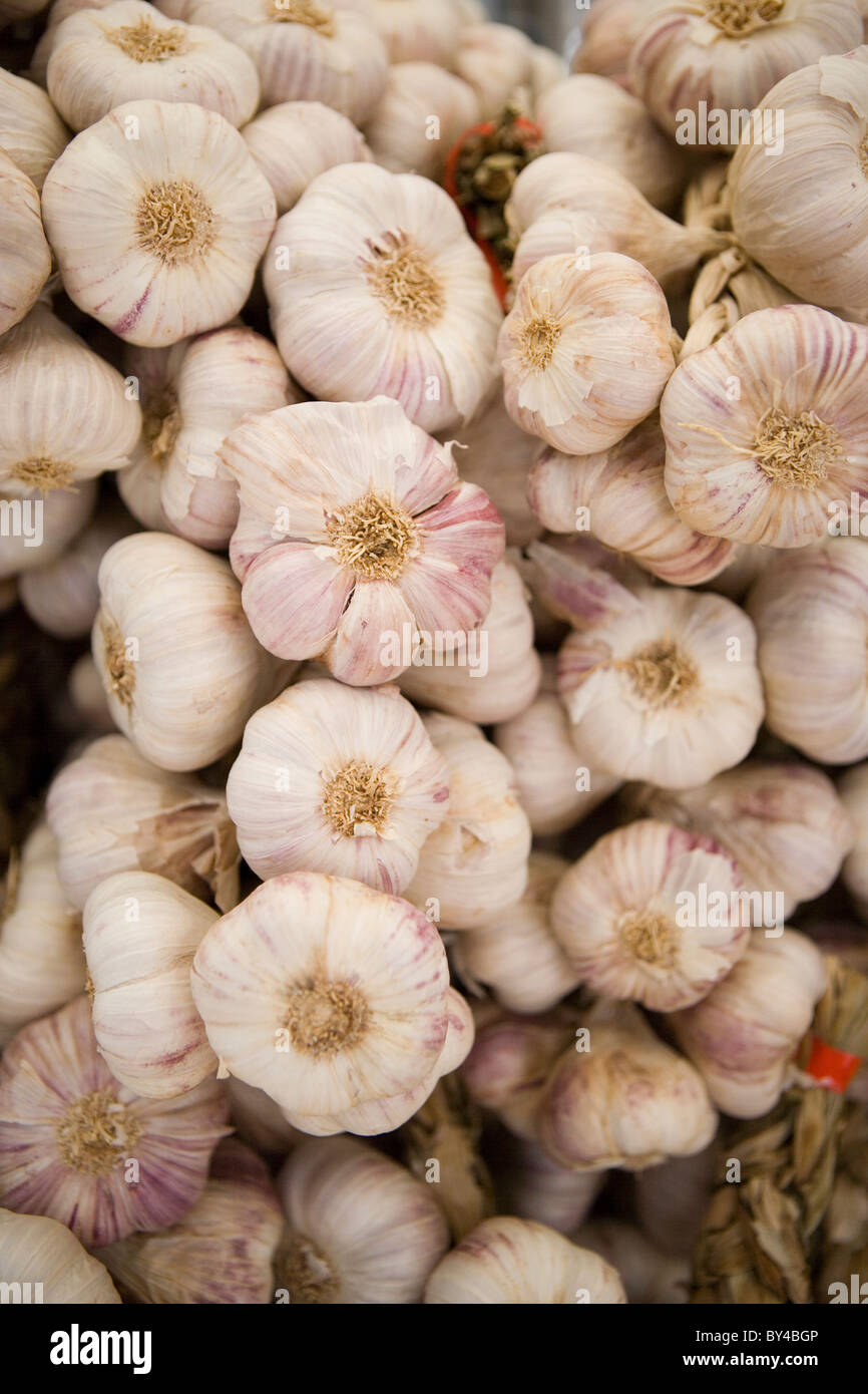 Whole Bulbs of Garlic for Sale at a Market Stock Photo - Alamy