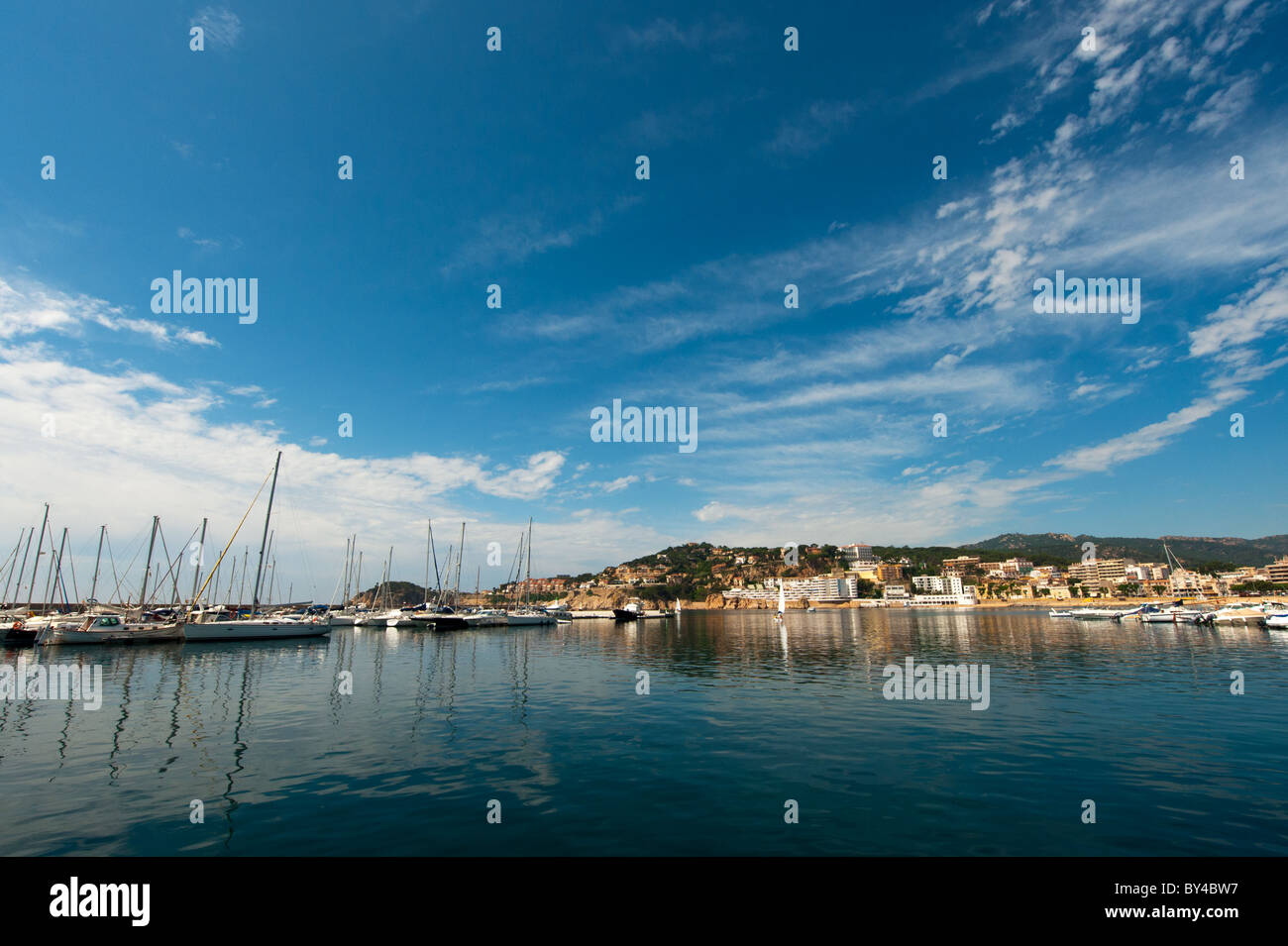 harbor with boats in San Feliu de Gauxols Stock Photo - Alamy