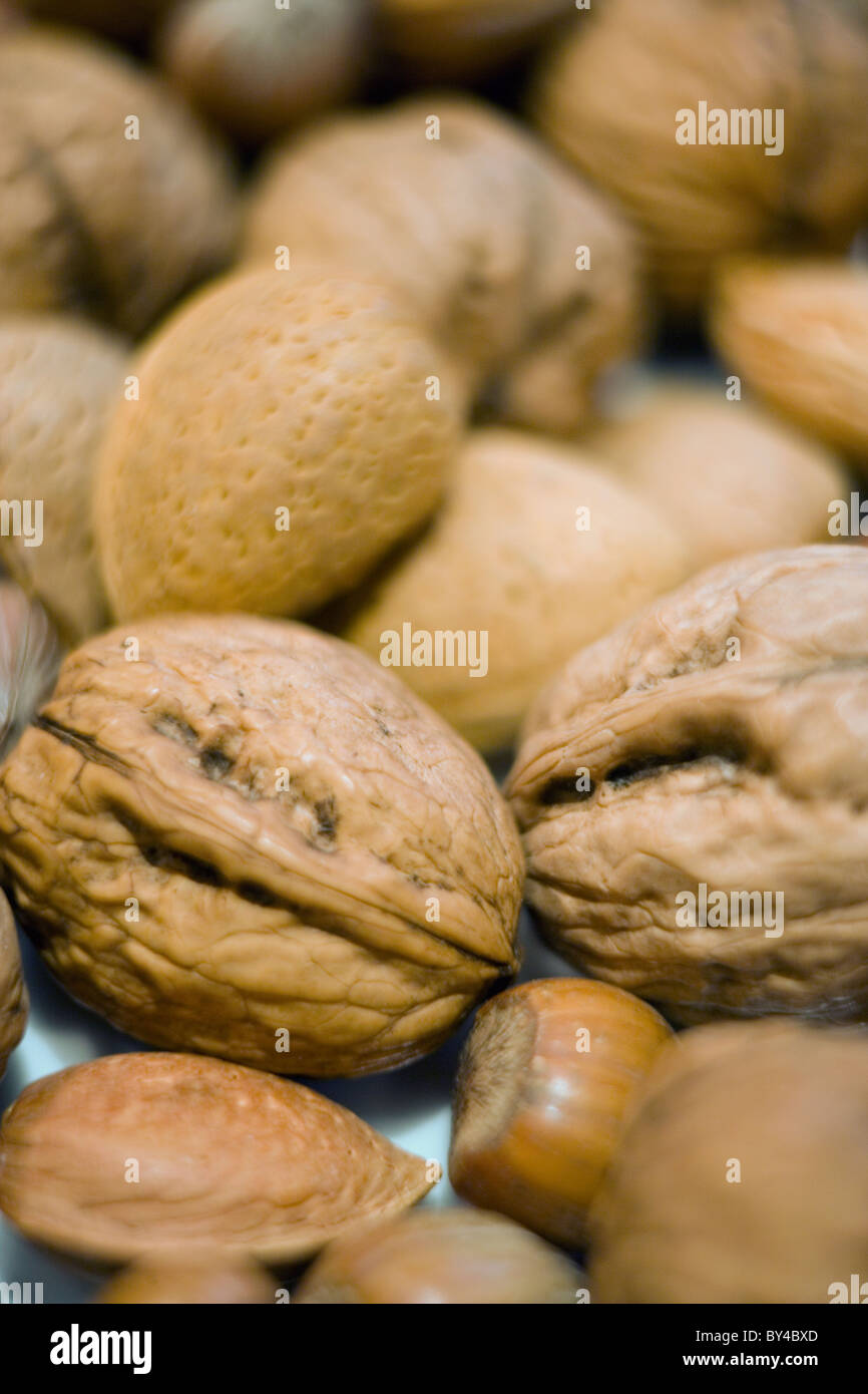 Mixed nuts, walnuts, hazel, almonds Stock Photo - Alamy