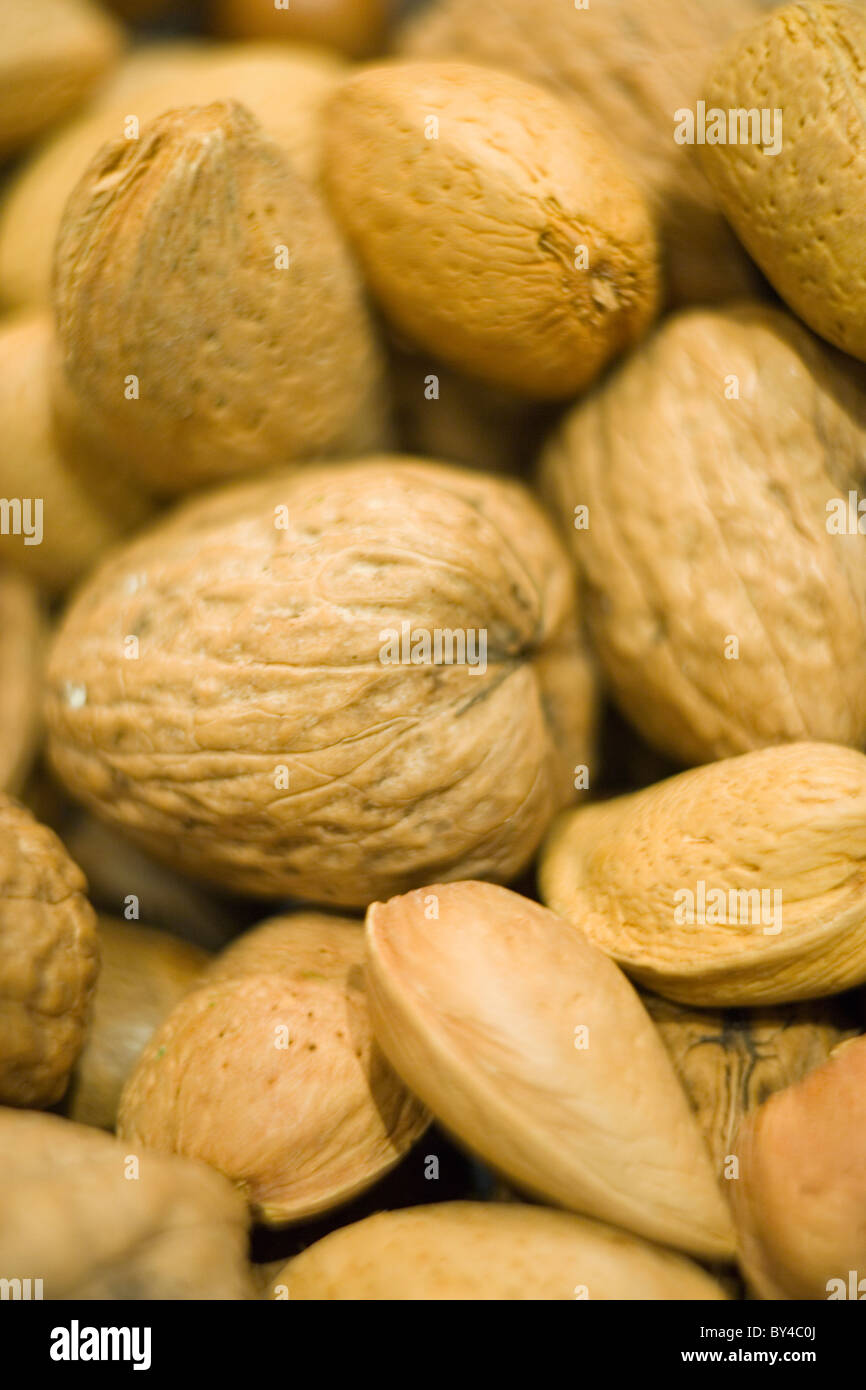 Mixed nuts, walnuts, hazel, almonds Stock Photo - Alamy