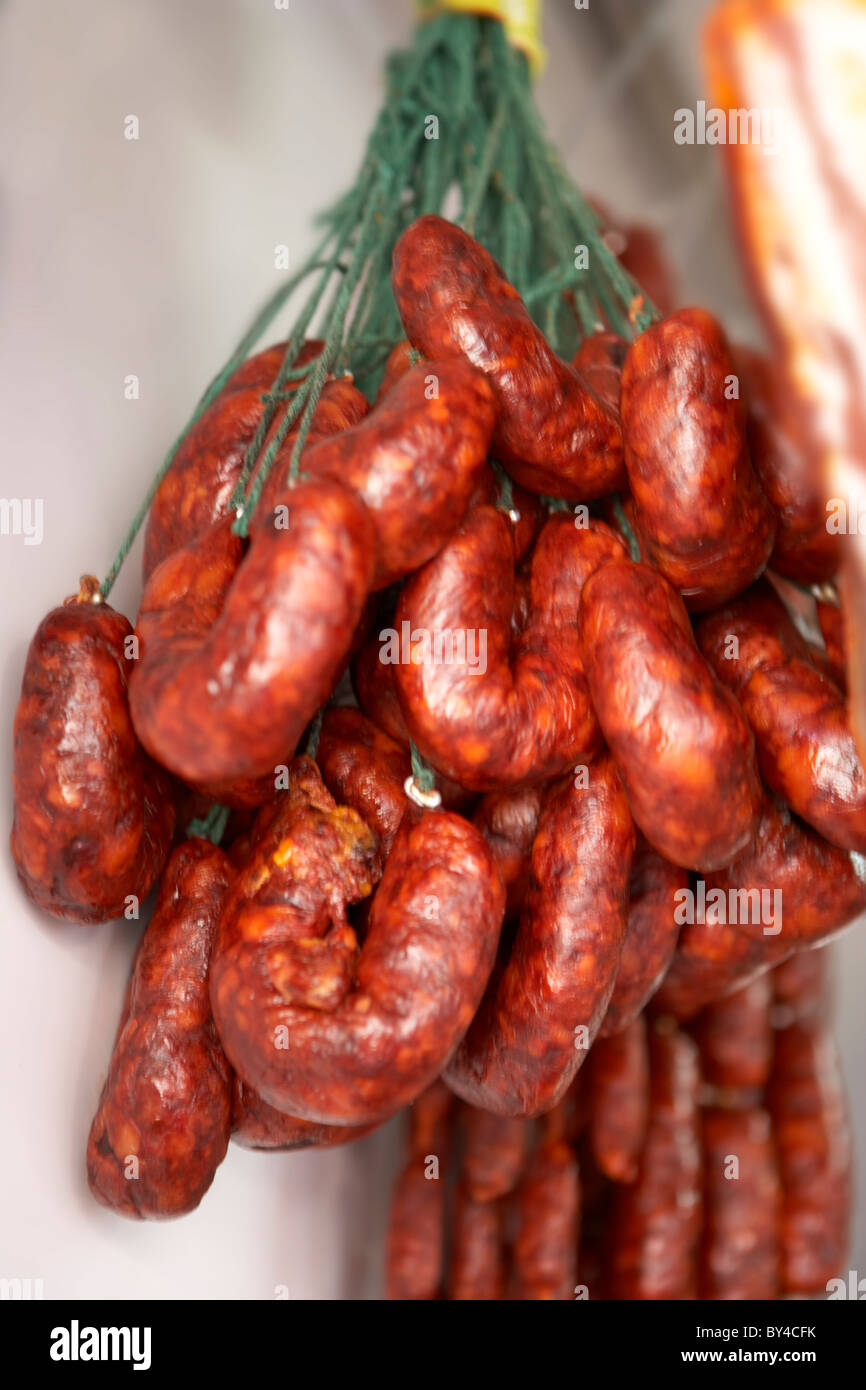 Hanging chorizo hi-res stock photography and images - Alamy
