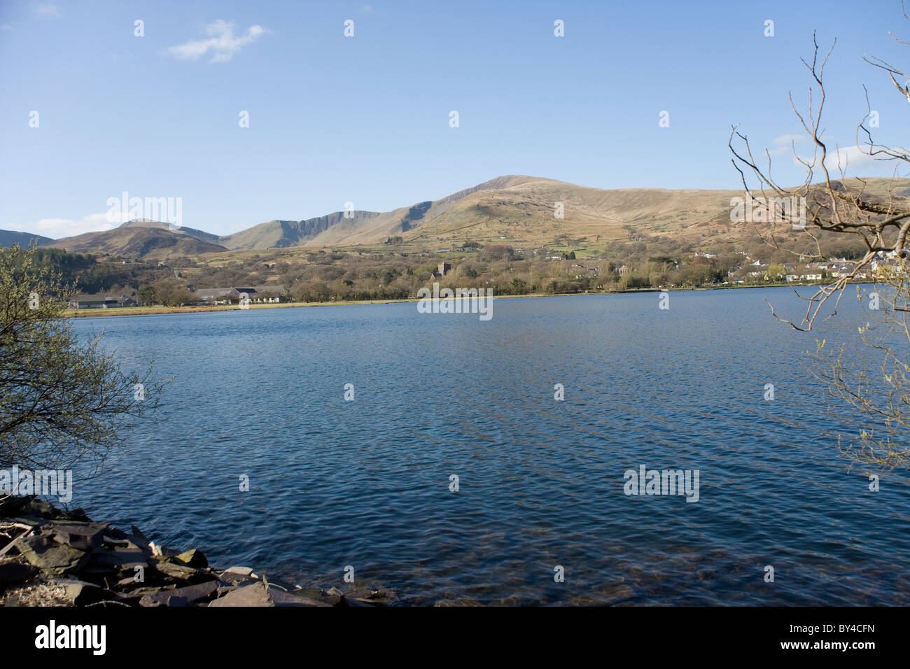 Llyn Padarn and Llanberis Stock Photo - Alamy