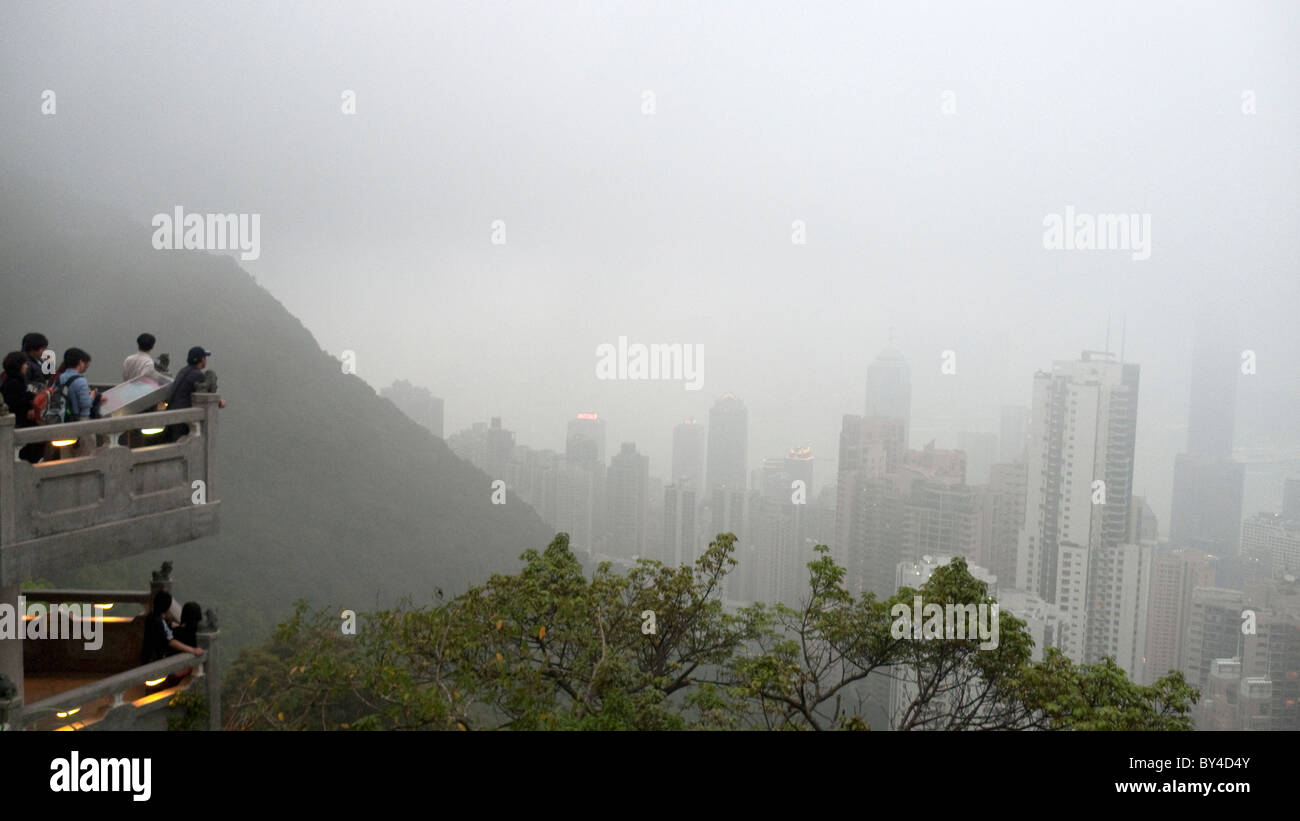 Disappearing buildings by fog and cloud, Hong Kong Stock Photo - Alamy