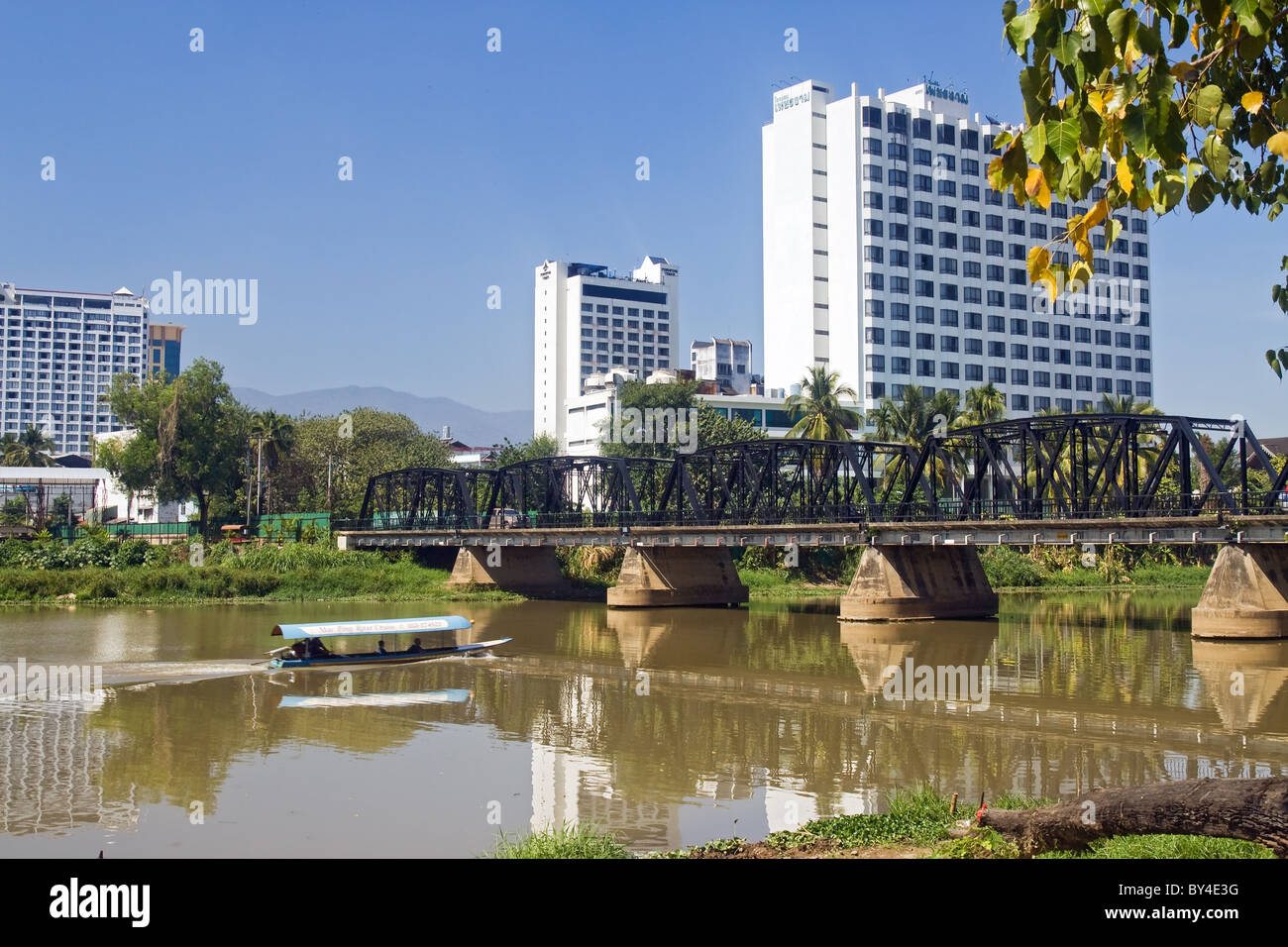 ship on Ping river in city center Chiang Mai Stock Photo - Alamy