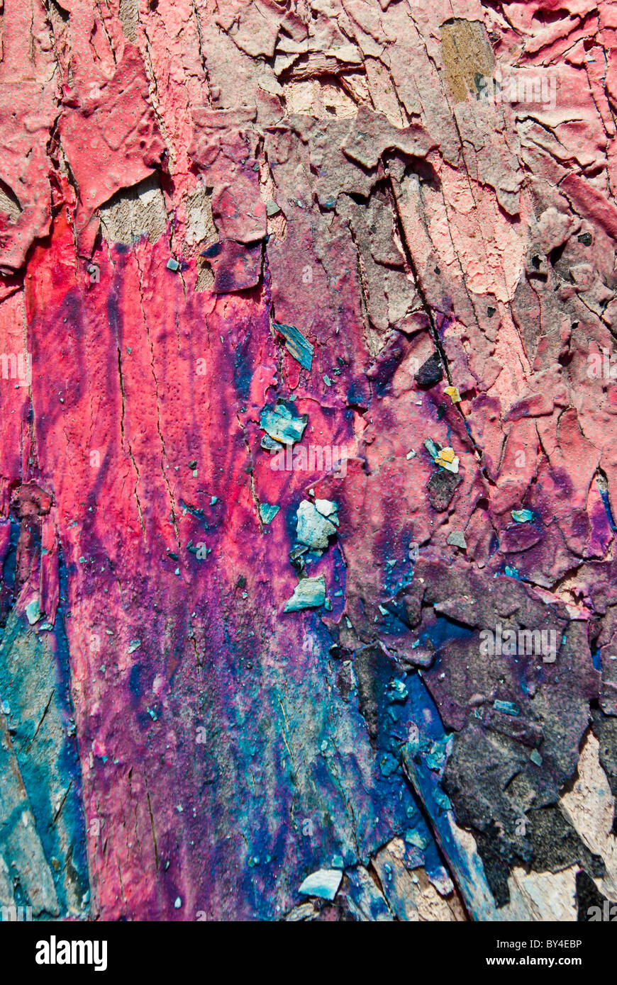 Paint on decaying wooden panel Stock Photo - Alamy