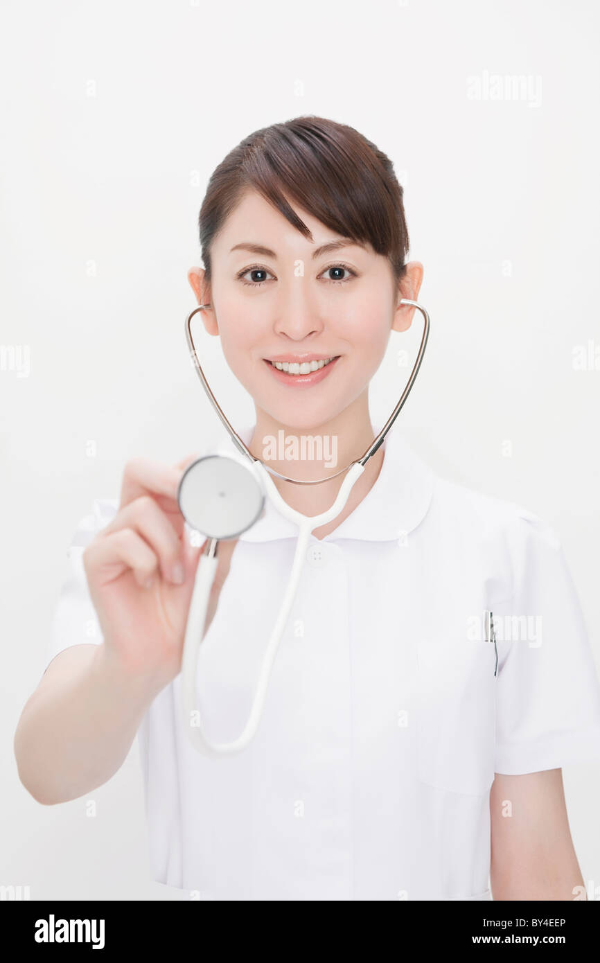 Nurse with stethoscope Stock Photo - Alamy