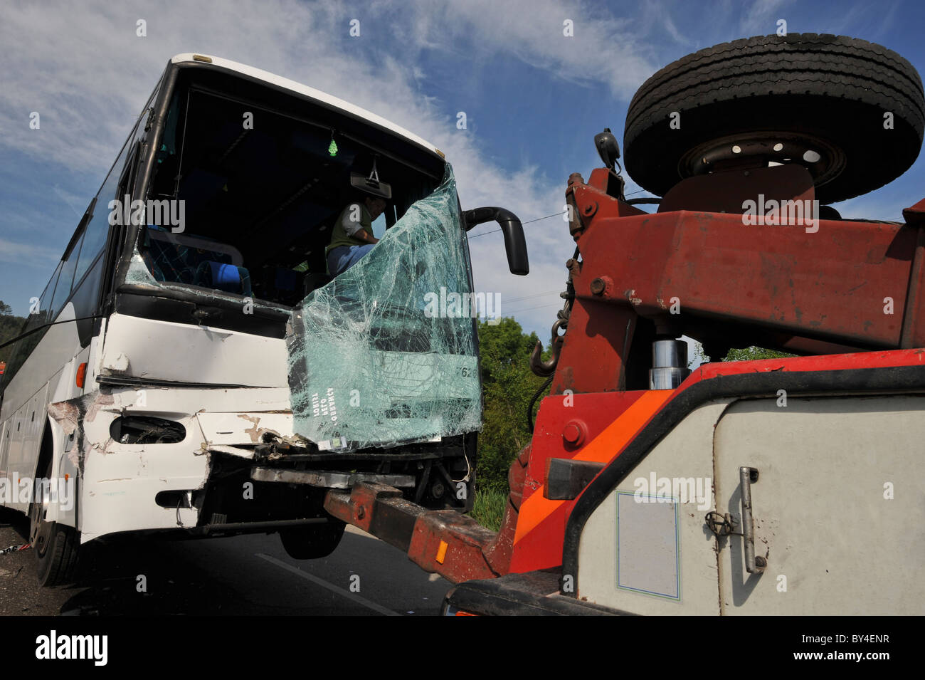 Bus windscreen broken hi-res stock photography and images - Alamy