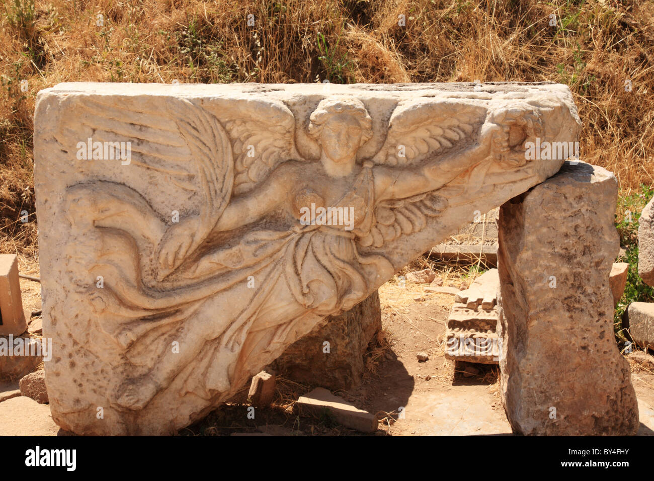 Angel engraved into the ruins at Ephesus Turkey Stock Photo - Alamy