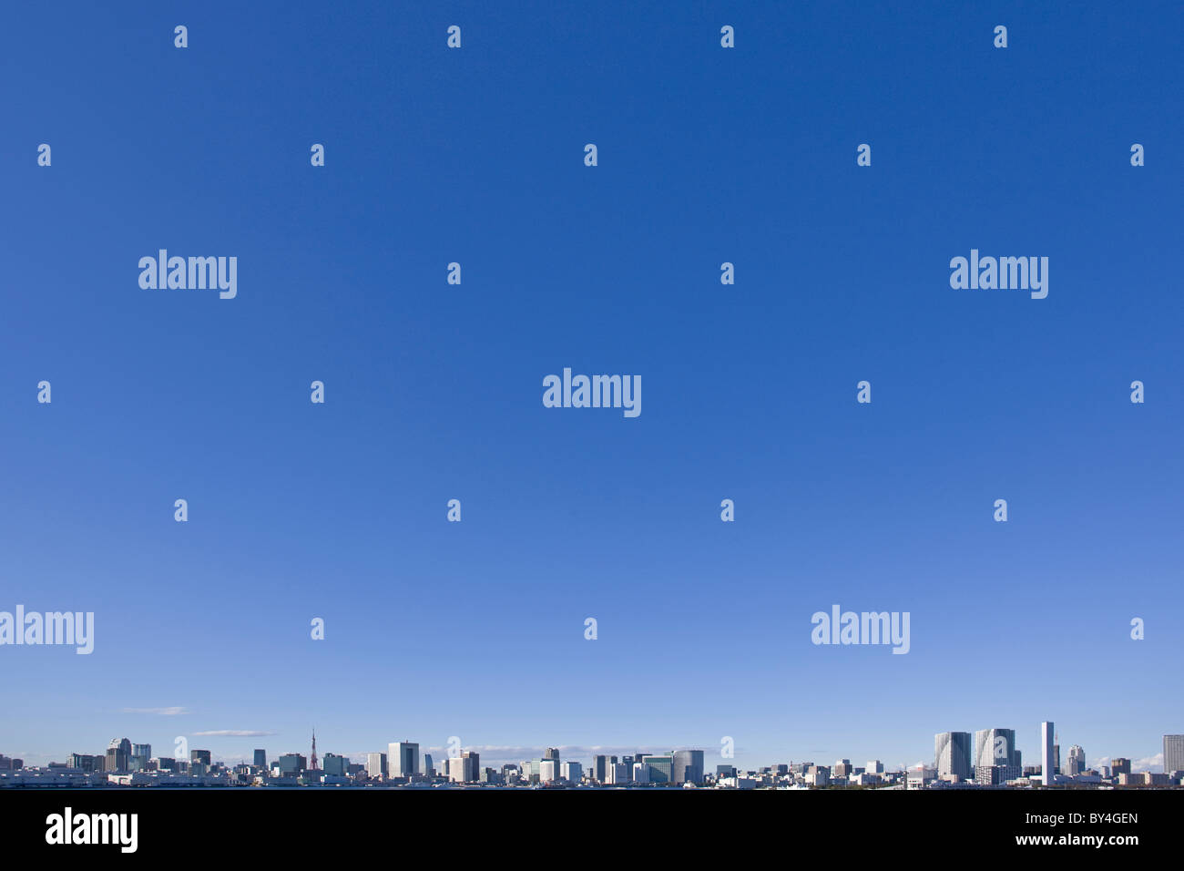 Blue Sky Over Tokyo Skyline Stock Photo - Alamy
