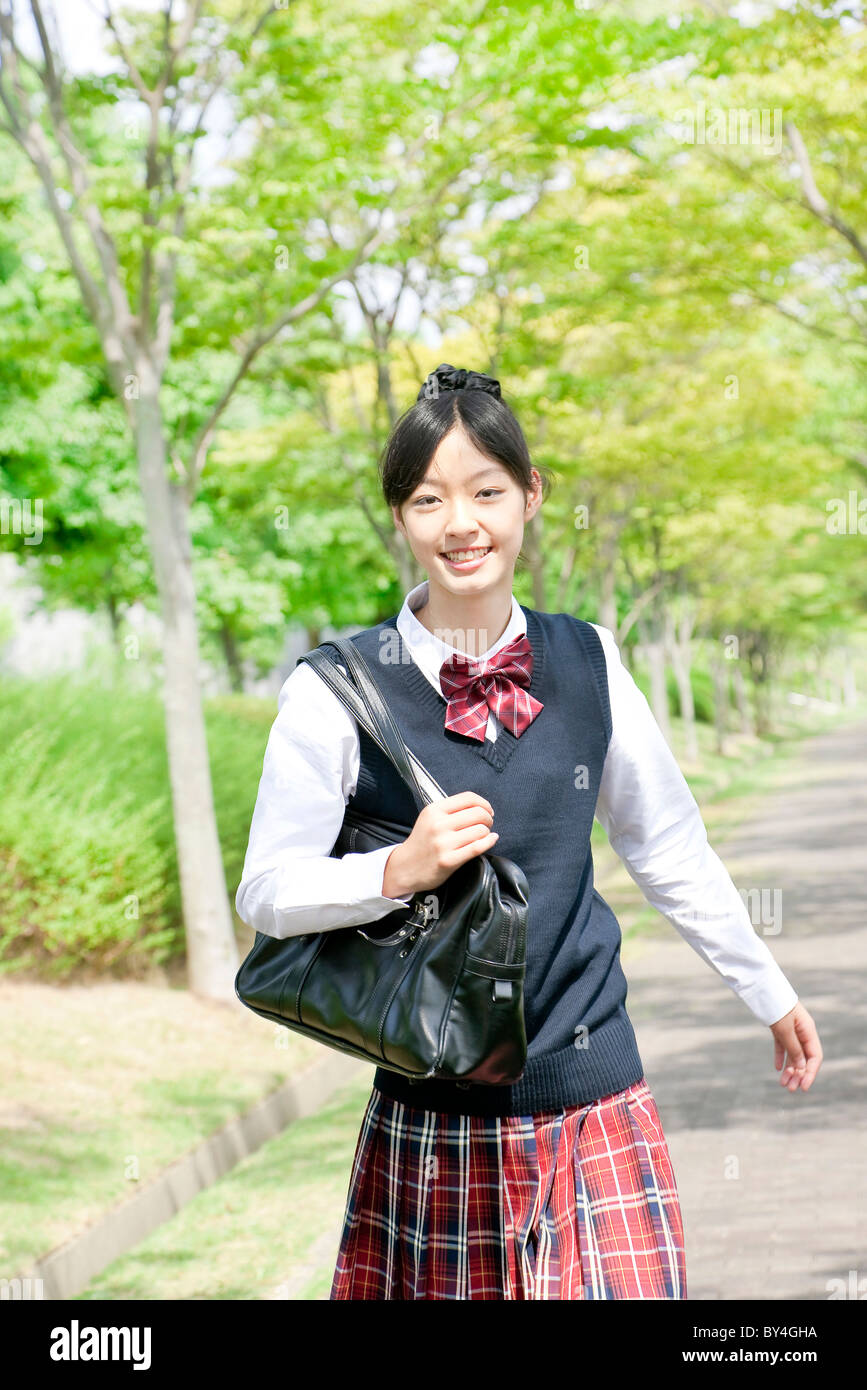 Junior High School Student Walking Stock Photo - Alamy