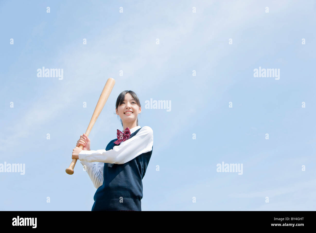 Junior High School Student Playing Baseball Stock Photo - Alamy