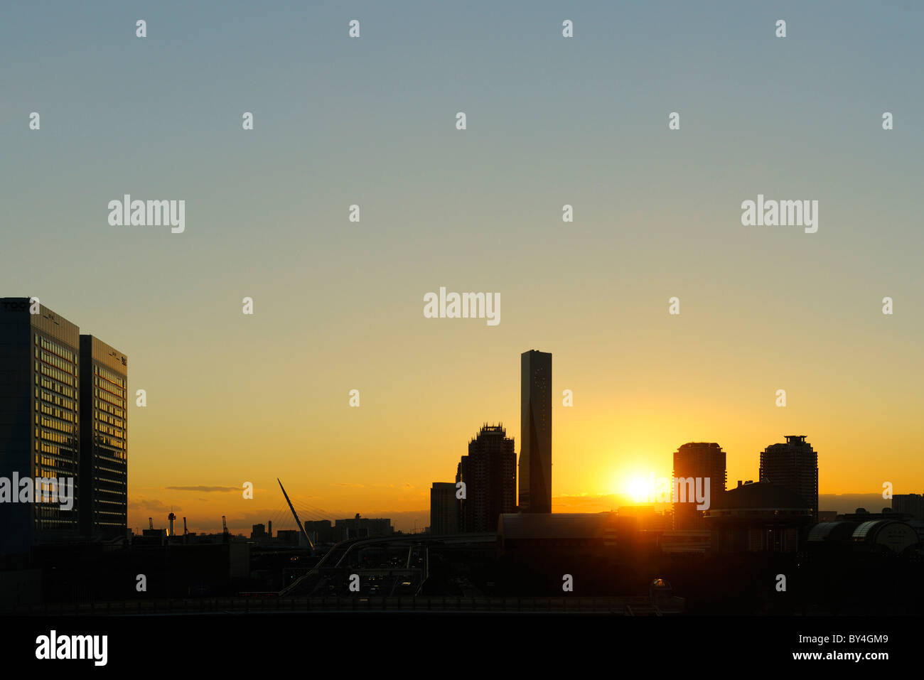 Sunset Over City Stock Photo - Alamy