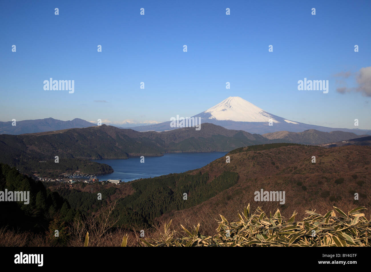 Mount Fuji and Lake Ashi Stock Photo - Alamy