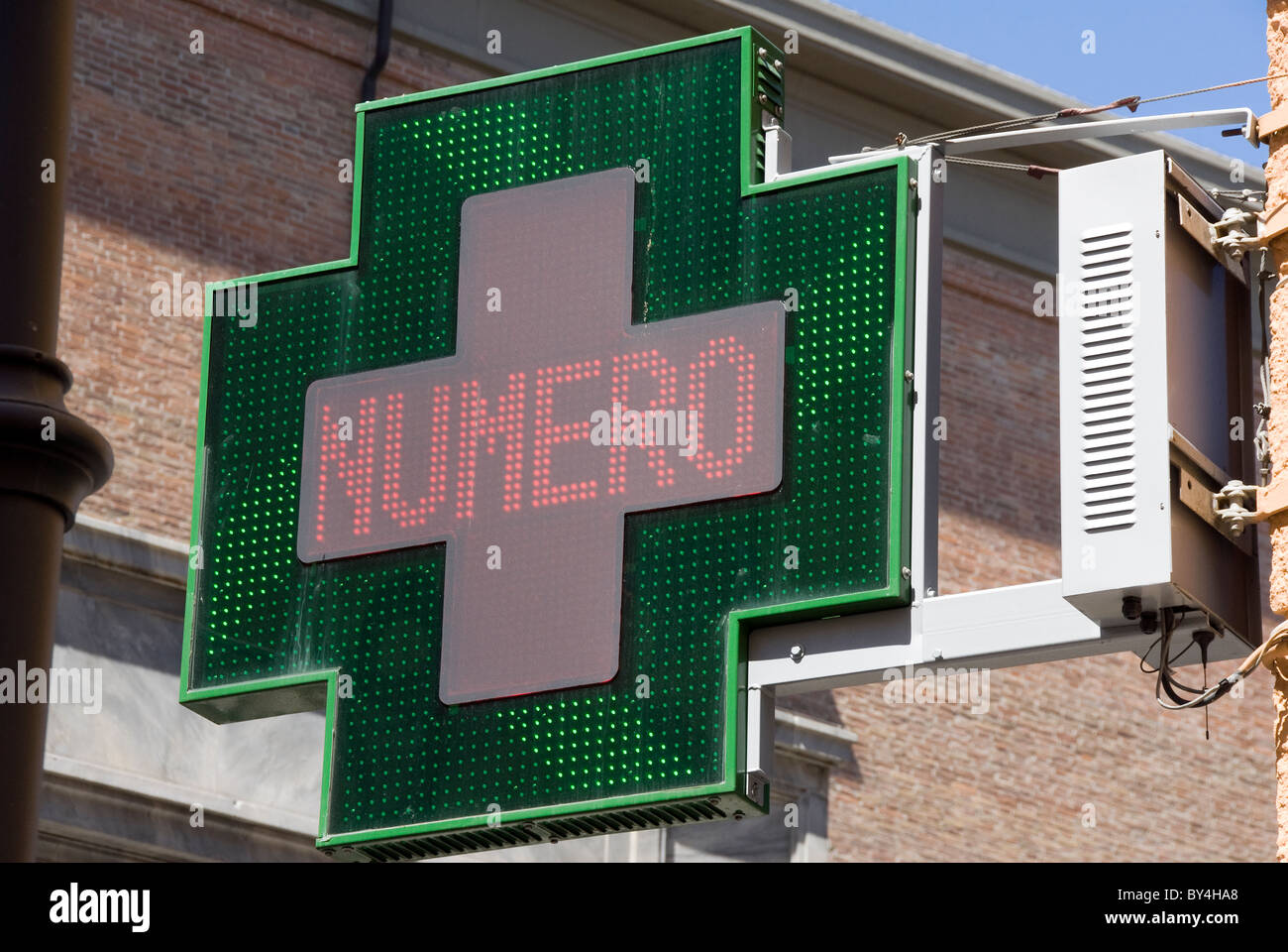 Electric Pharmacy sign, Italy Stock Photo - Alamy