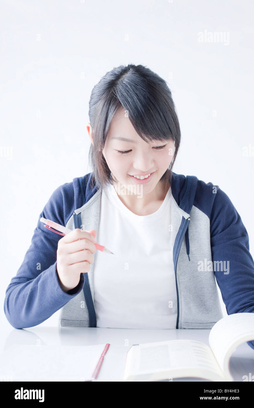 Japanese teens studying hi-res stock photography and images - Alamy