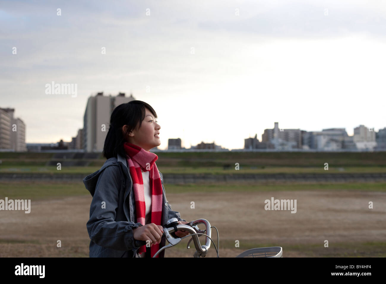 Japanese teenage girl bicycle hi-res stock photography and images - Alamy
