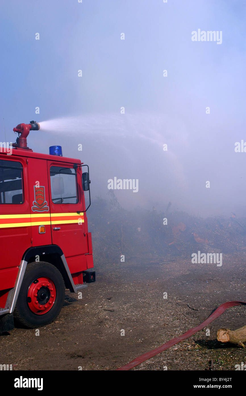 Roof monitor being used on a fire Stock Photo - Alamy