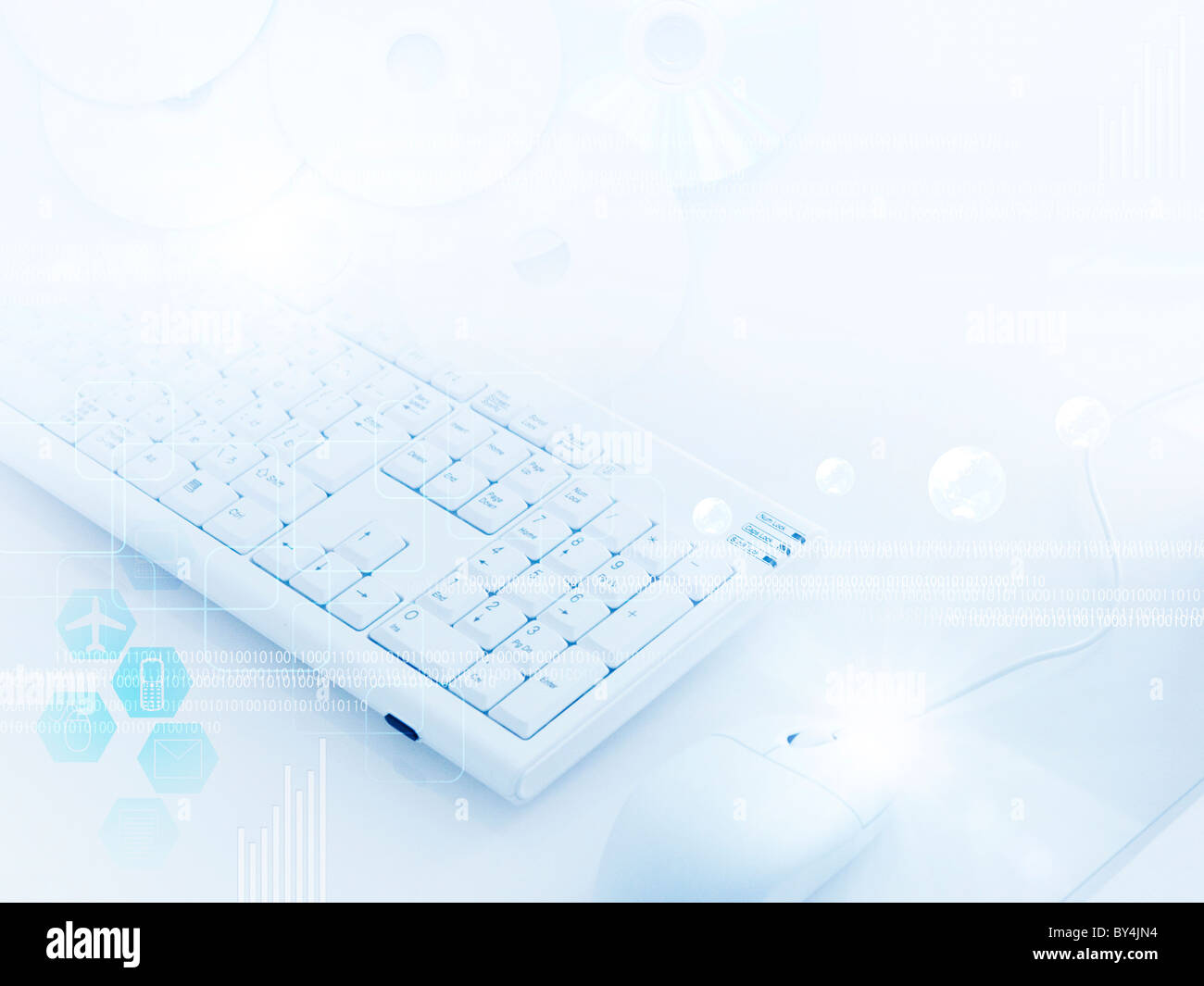 White Computer Keyboard Stock Photo - Alamy