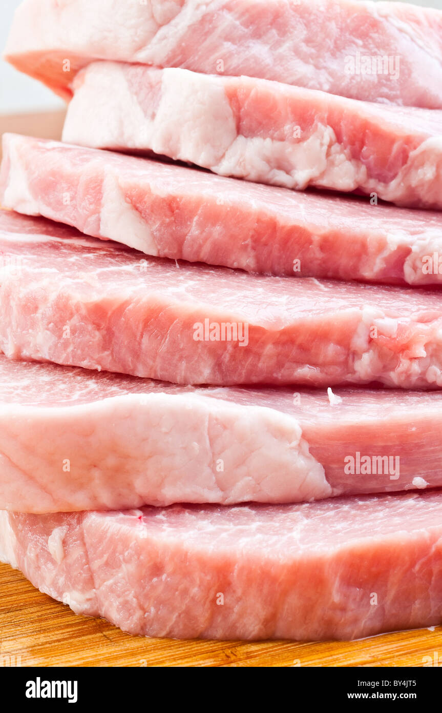 fresh meat on slice Stock Photo - Alamy