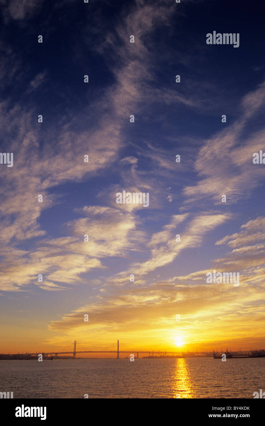 Sunrise Over Bridge Stock Photo - Alamy