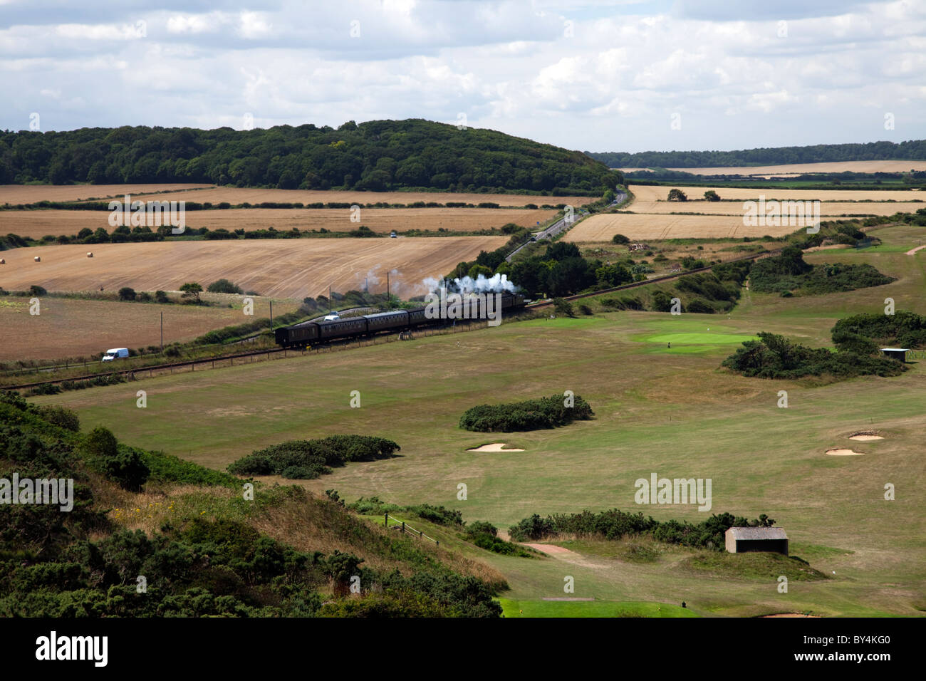 Steam train "Poppy line" from Sheringham Norfolk East Anglia England ...