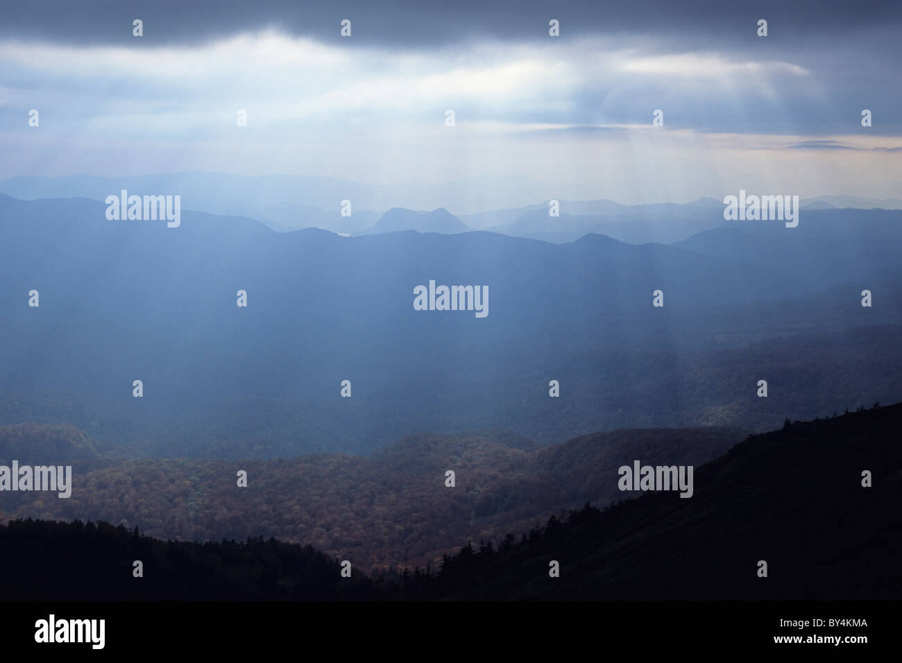 Misty Mountain Ranges Stock Photo - Alamy