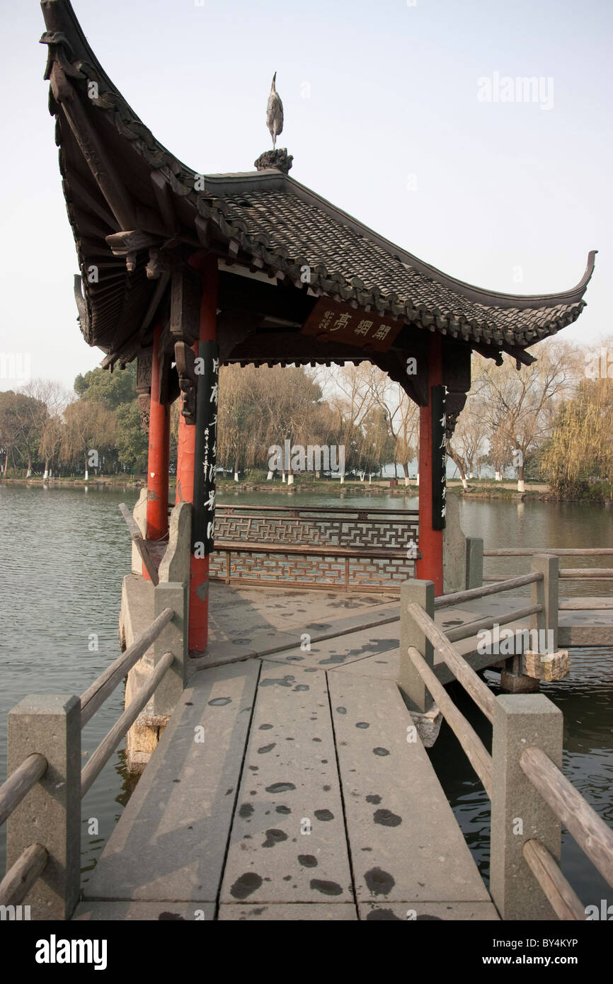Chilly winter atmosphere of the pavilion at Three Pools Mirroring the ...